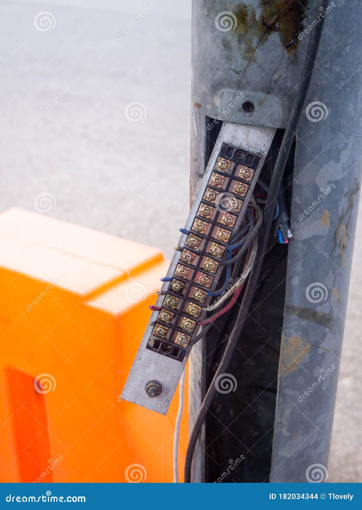 The Electric Line Copper Bus with Connection Stock Photo - Image of ...