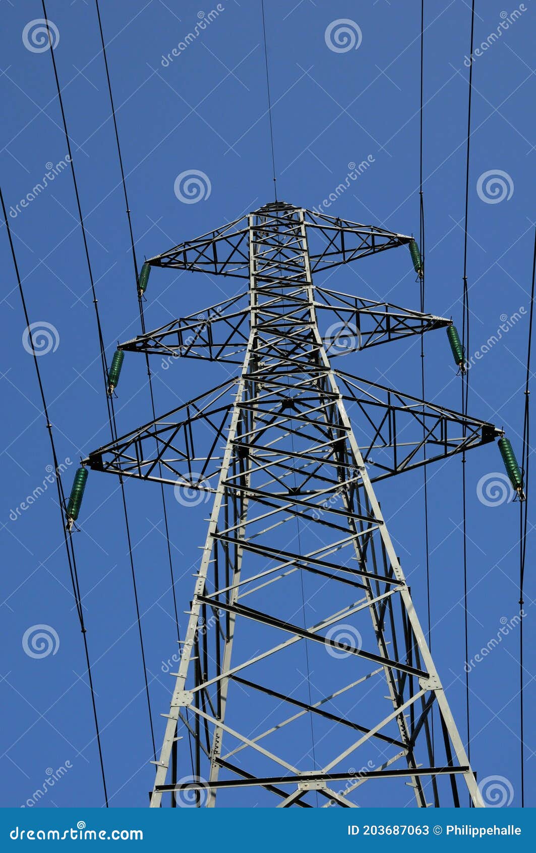 Electric line in France editorial stock photo. Image of power - 203687063