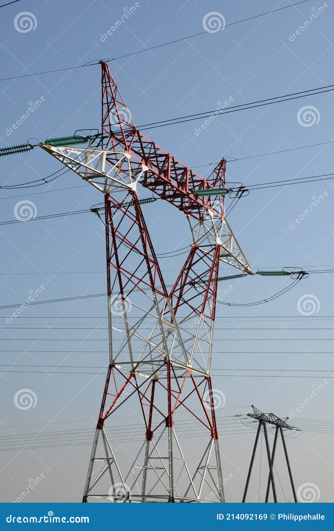 Electric line in France editorial stock image. Image of cable - 214092169