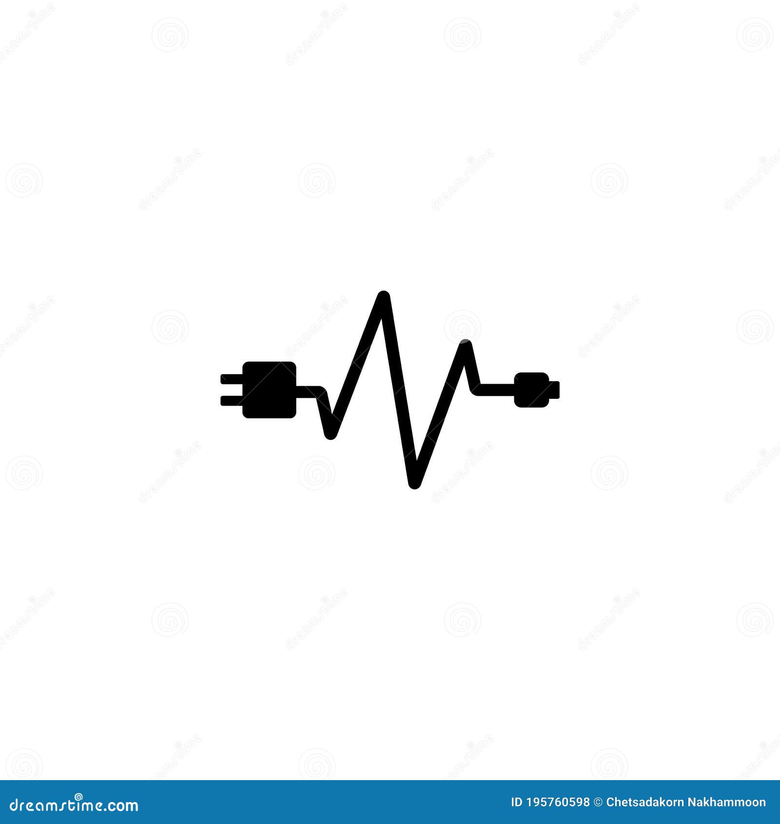 Electric Line Icon Vector Isolated on White Stock Vector - Illustration ...