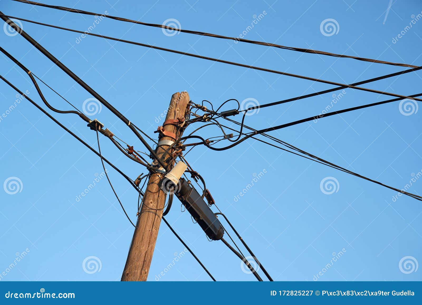 Electric line post stock image. Image of connection - 172825227