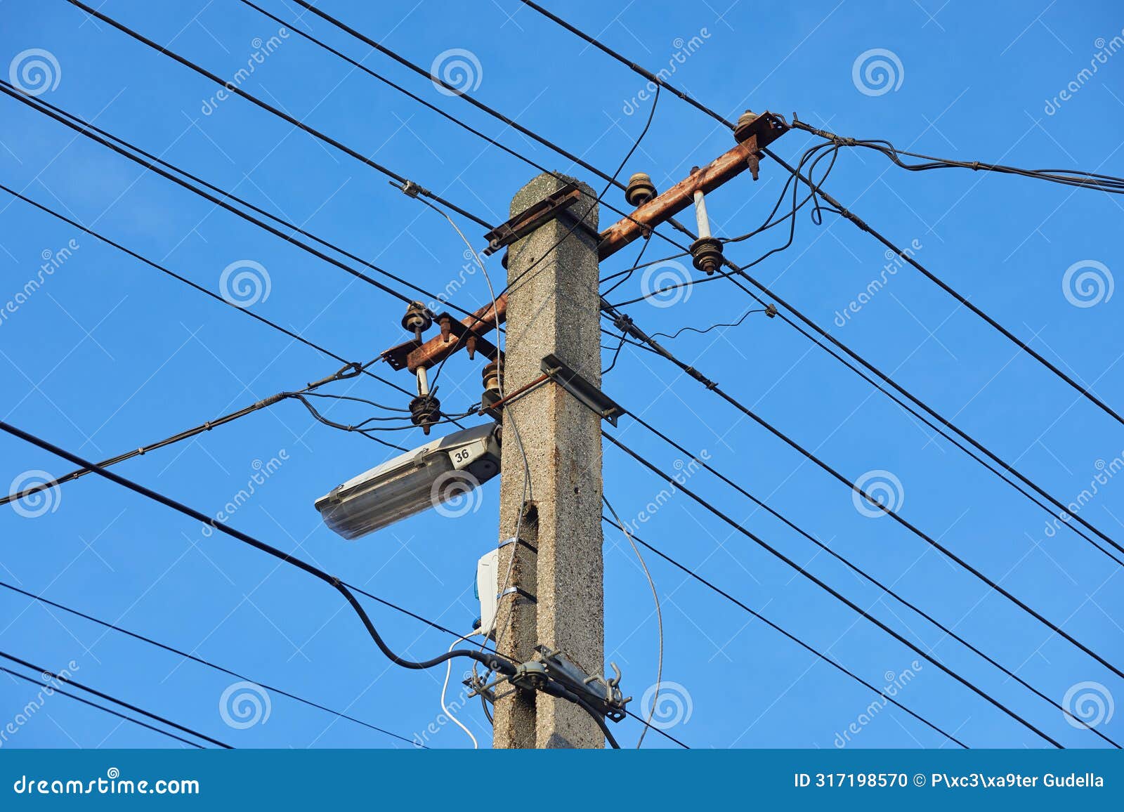 Electric line post stock photo. Image of energy, electric - 317198570