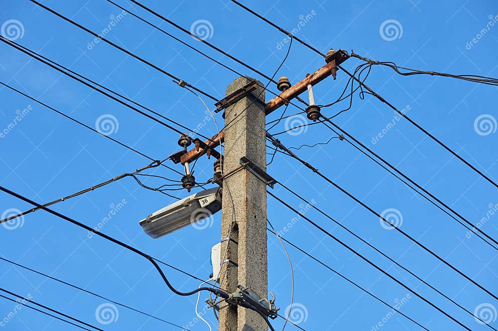 Electric line post stock photo. Image of energy, electric - 317198570