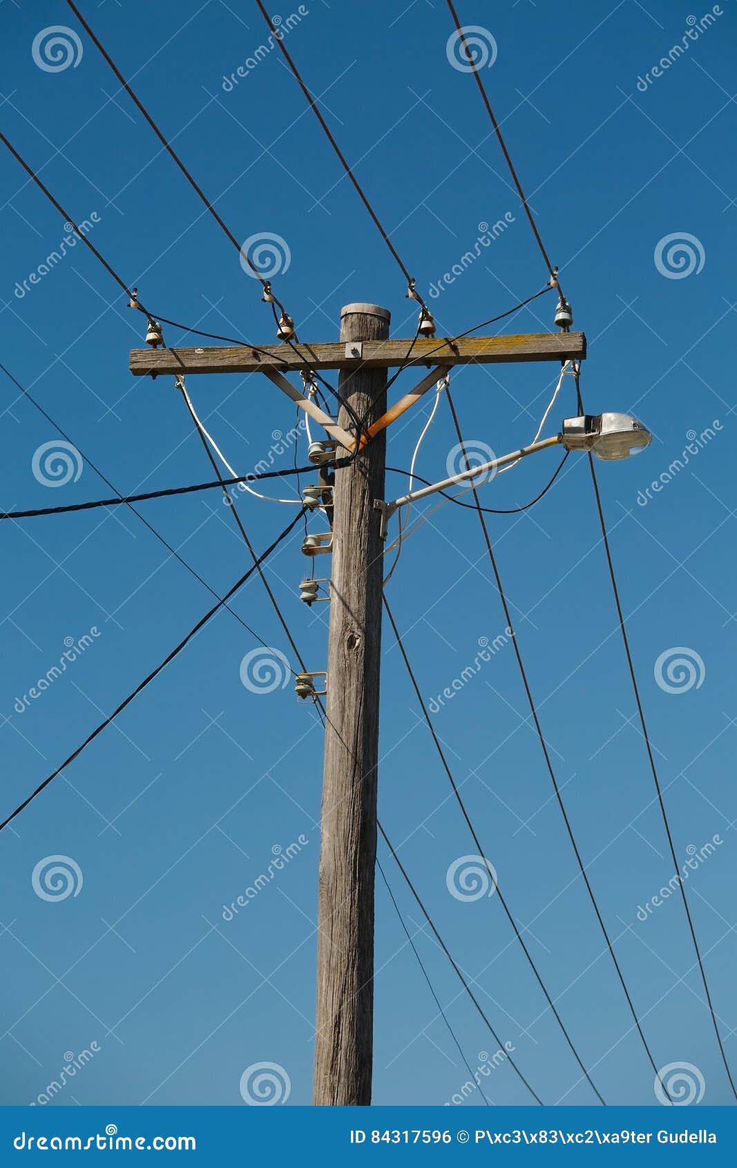 Electric line post stock photo. Image of powerline, light - 84317596