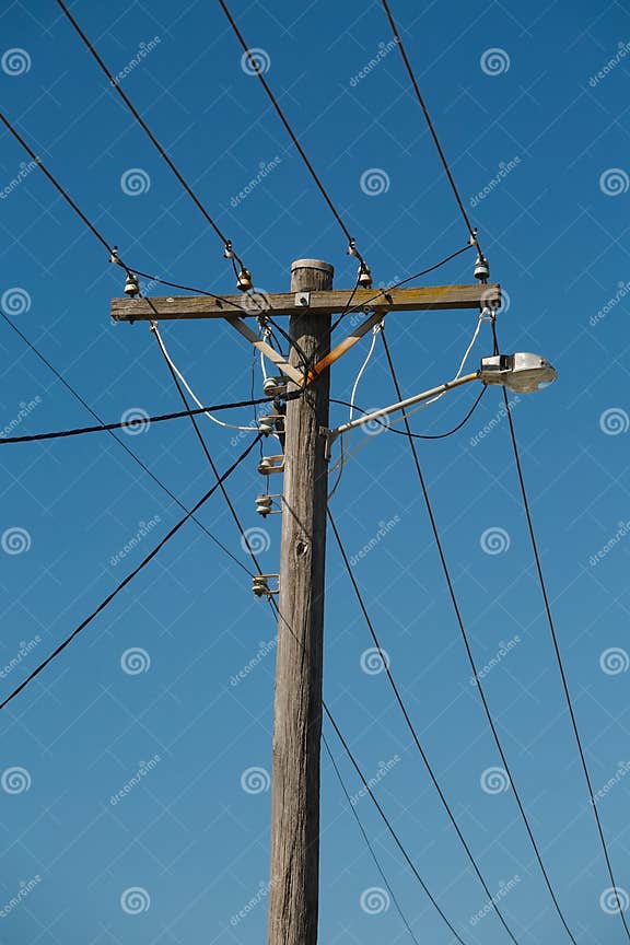 Electric line post stock photo. Image of powerline, light - 84317596