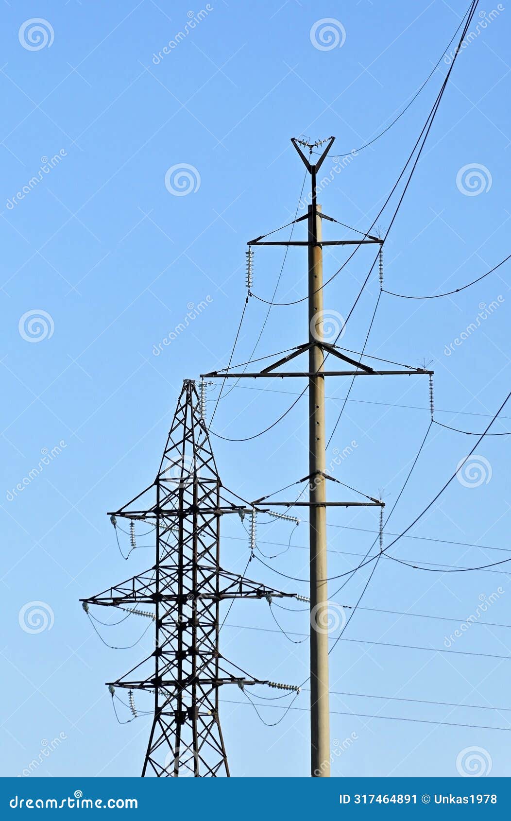 Electric line pylon stock image. Image of cable, communications - 317464891