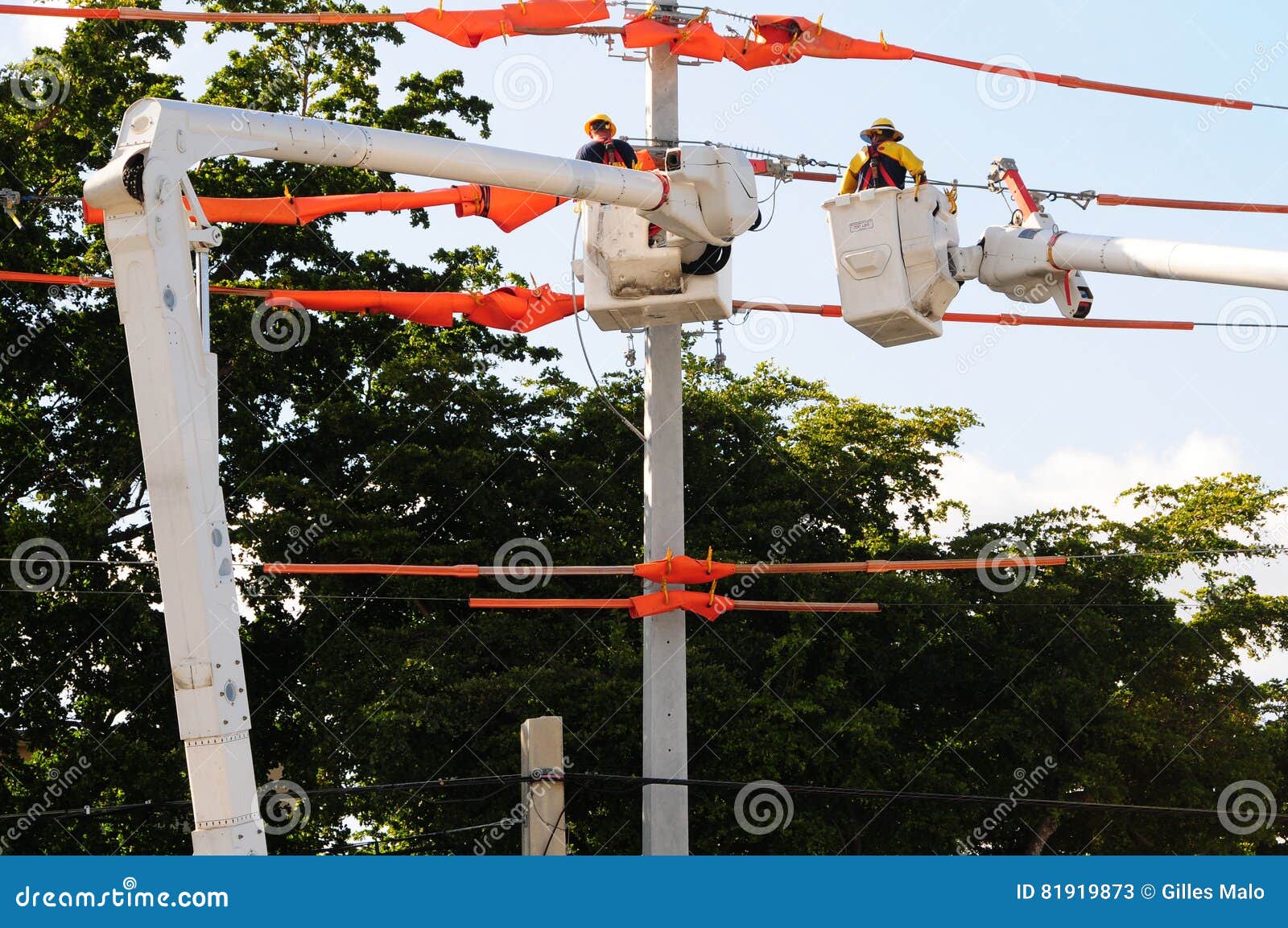 Electric Linemen Power-line Editorial Stock Photo - Image of dangerous ... Electric Linemen Power-line Editorial Stock Photo - Image of dangerous ...
