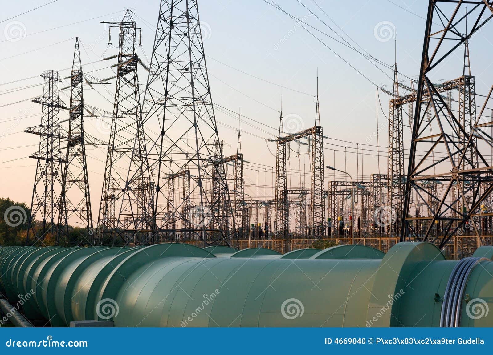 Electric lines stock photo. Image of clear, consume, chimney - 4669040