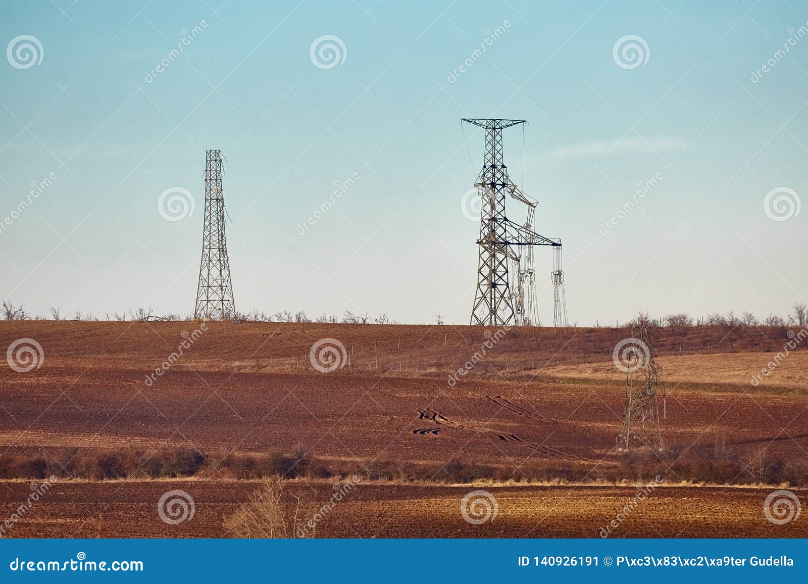 Electric lines collapsed stock image. Image of line - 140926191