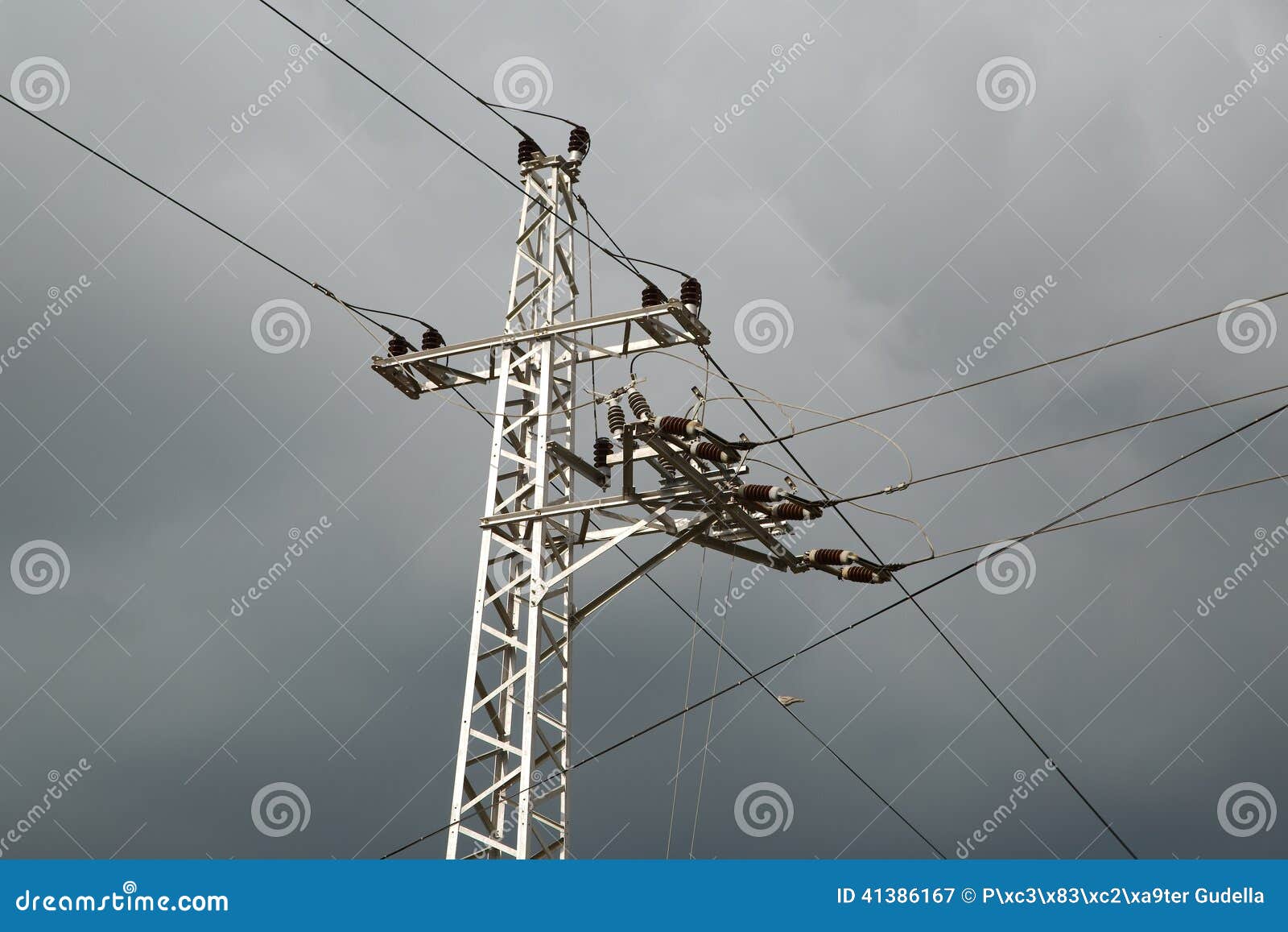Electric lines stock image. Image of bright, infrastructure - 41386167