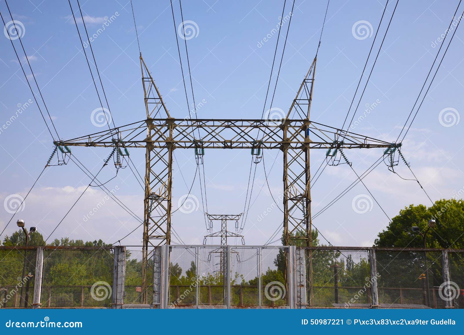 Electric lines stock image. Image of electric, electricity - 50987221