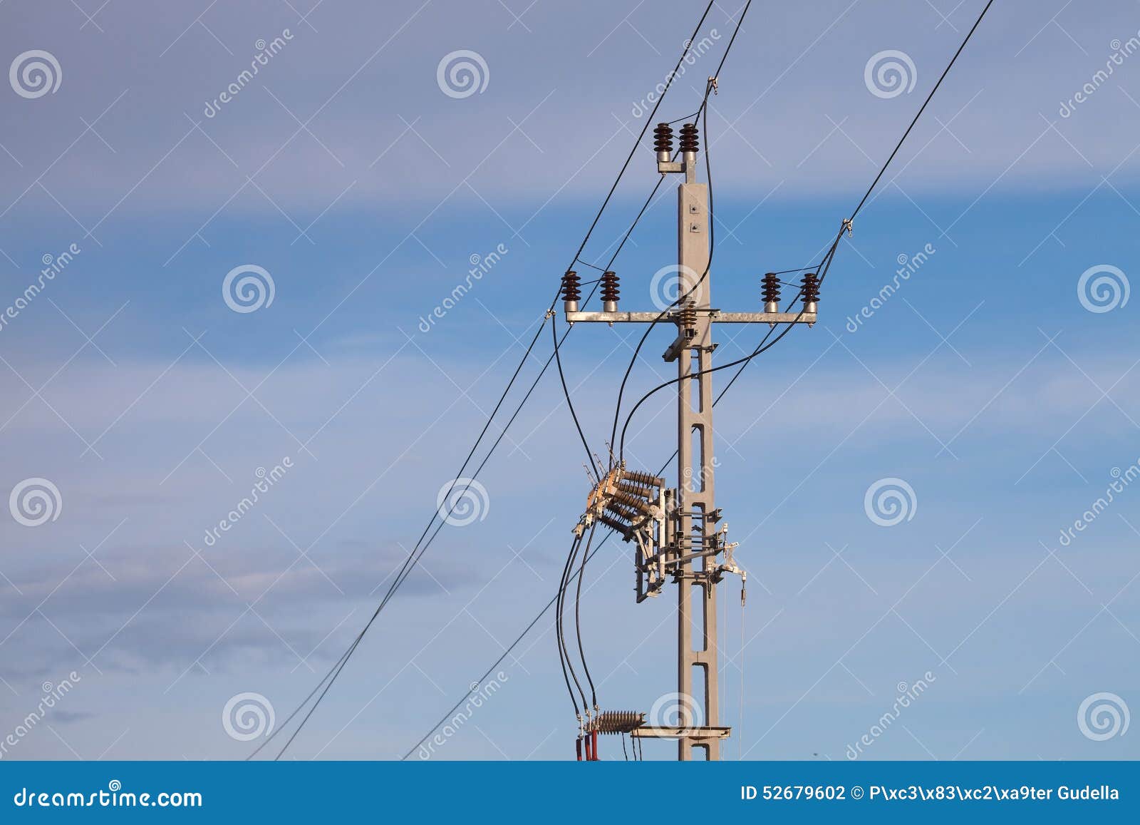 Electric lines stock photo. Image of network, pole, cable - 52679602