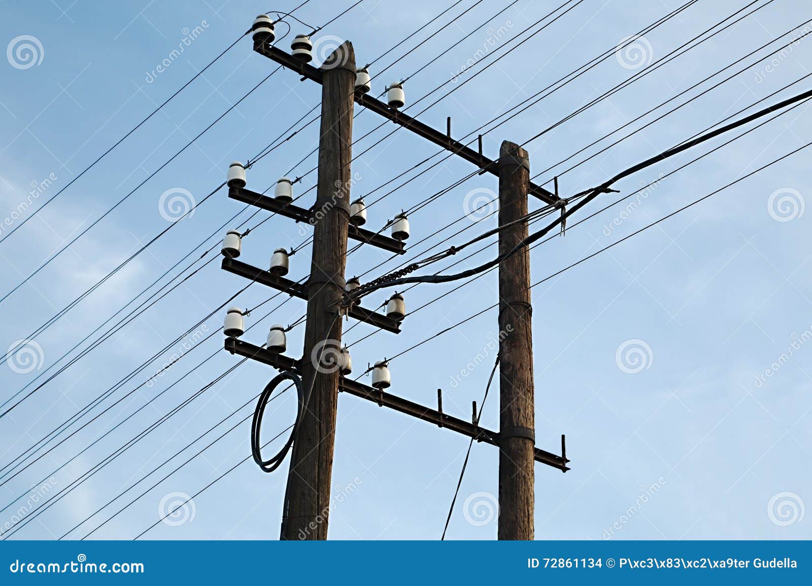 Electric lines stock photo. Image of supply, pillar, grey - 72861134