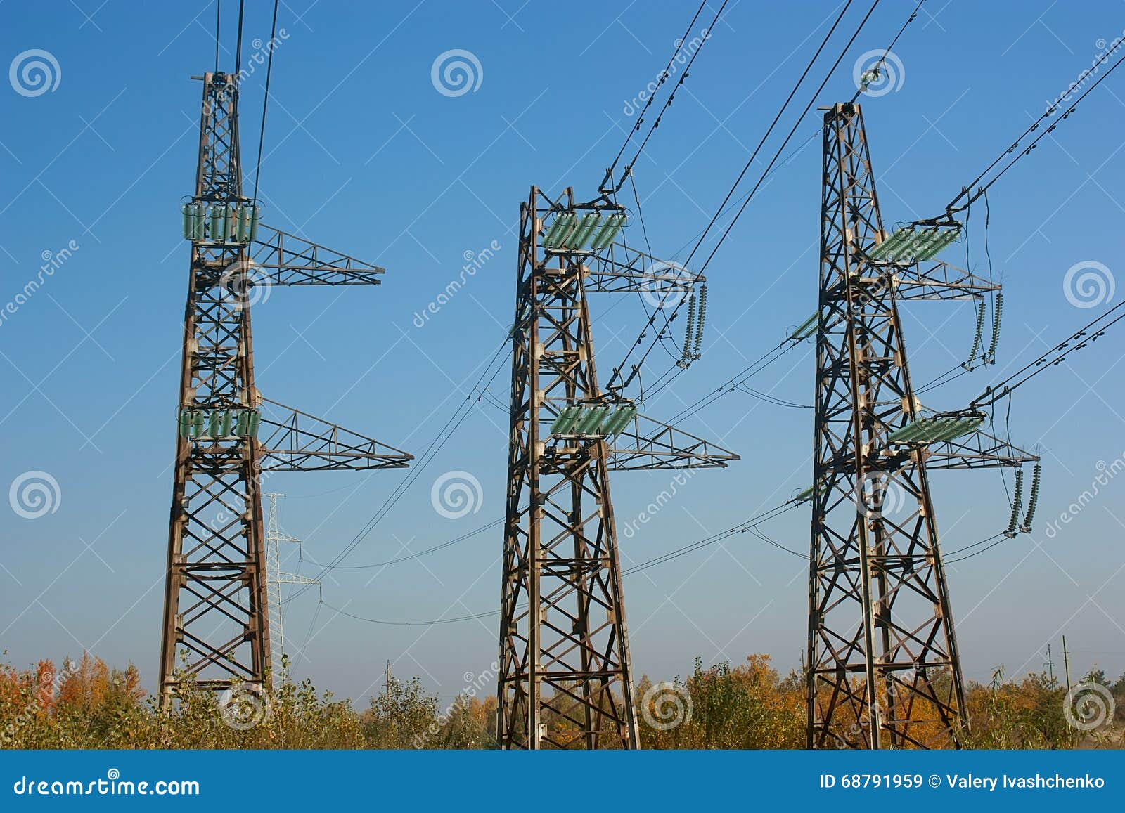 Electric lines stock image. Image of electricity, communications - 68791959