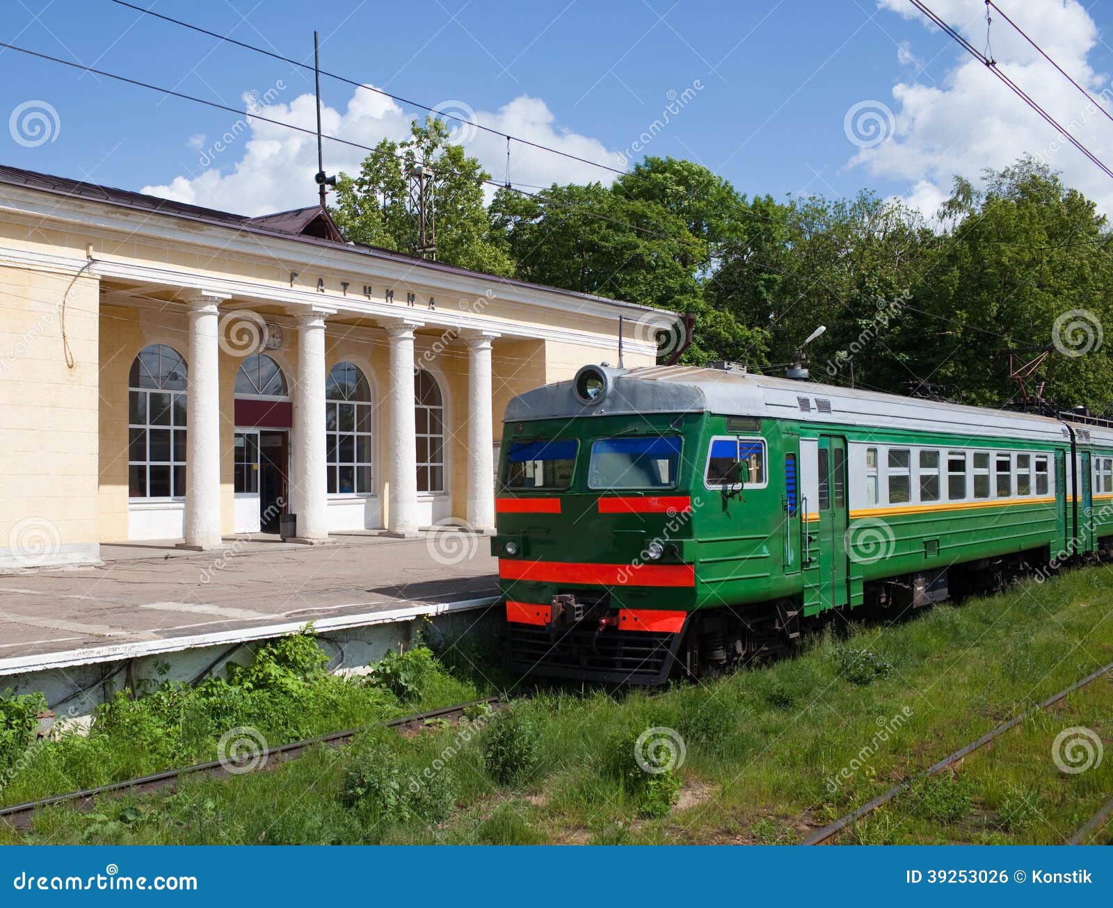 Electric Local Train at Platform in Rural Areas Stock Photo - Image of ...