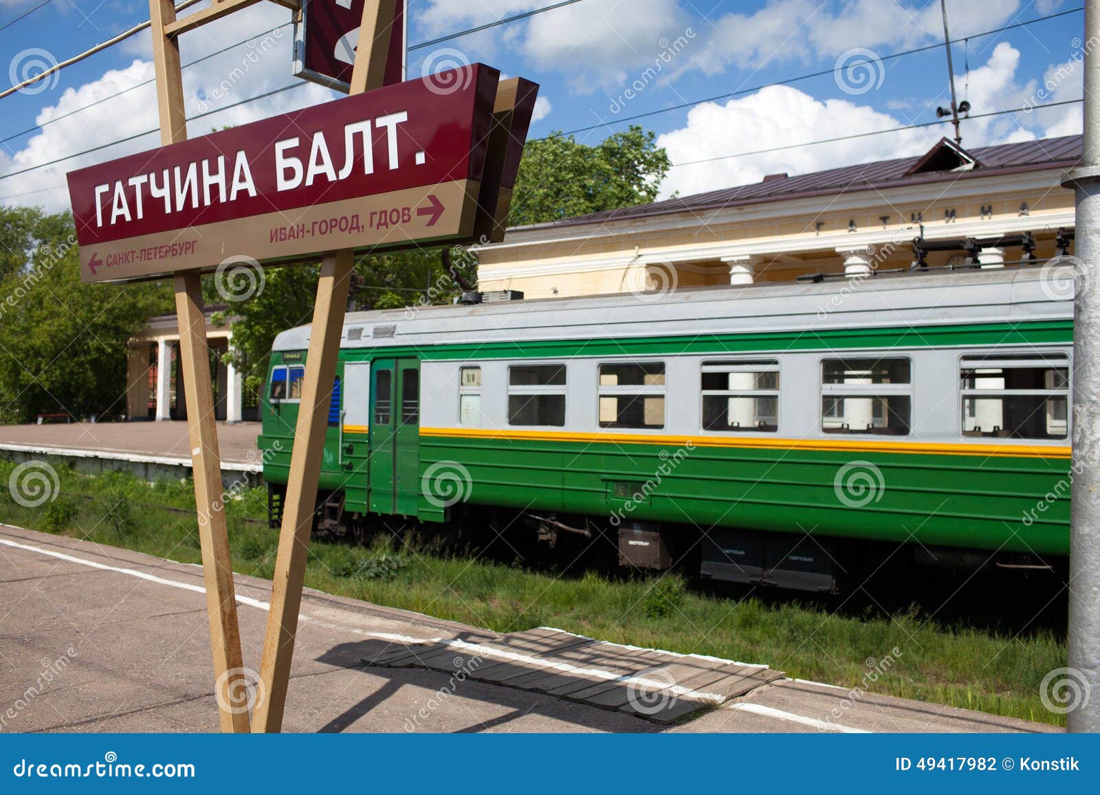 Electric Local Train at the Platform in Rural Areas Stock Photo - Image ...