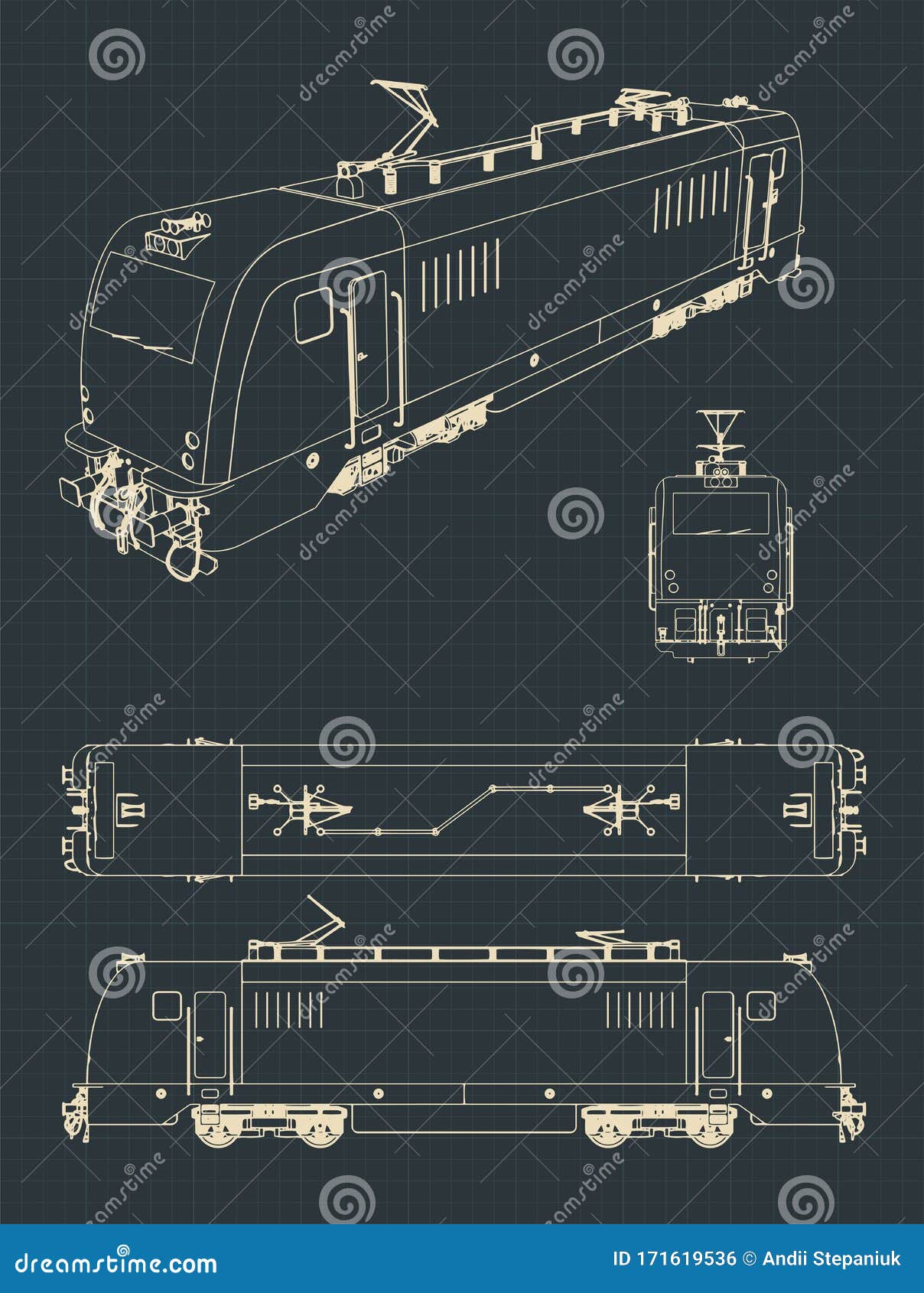 Electric Locomotive Drawings Stock Vector - Illustration of transport ...