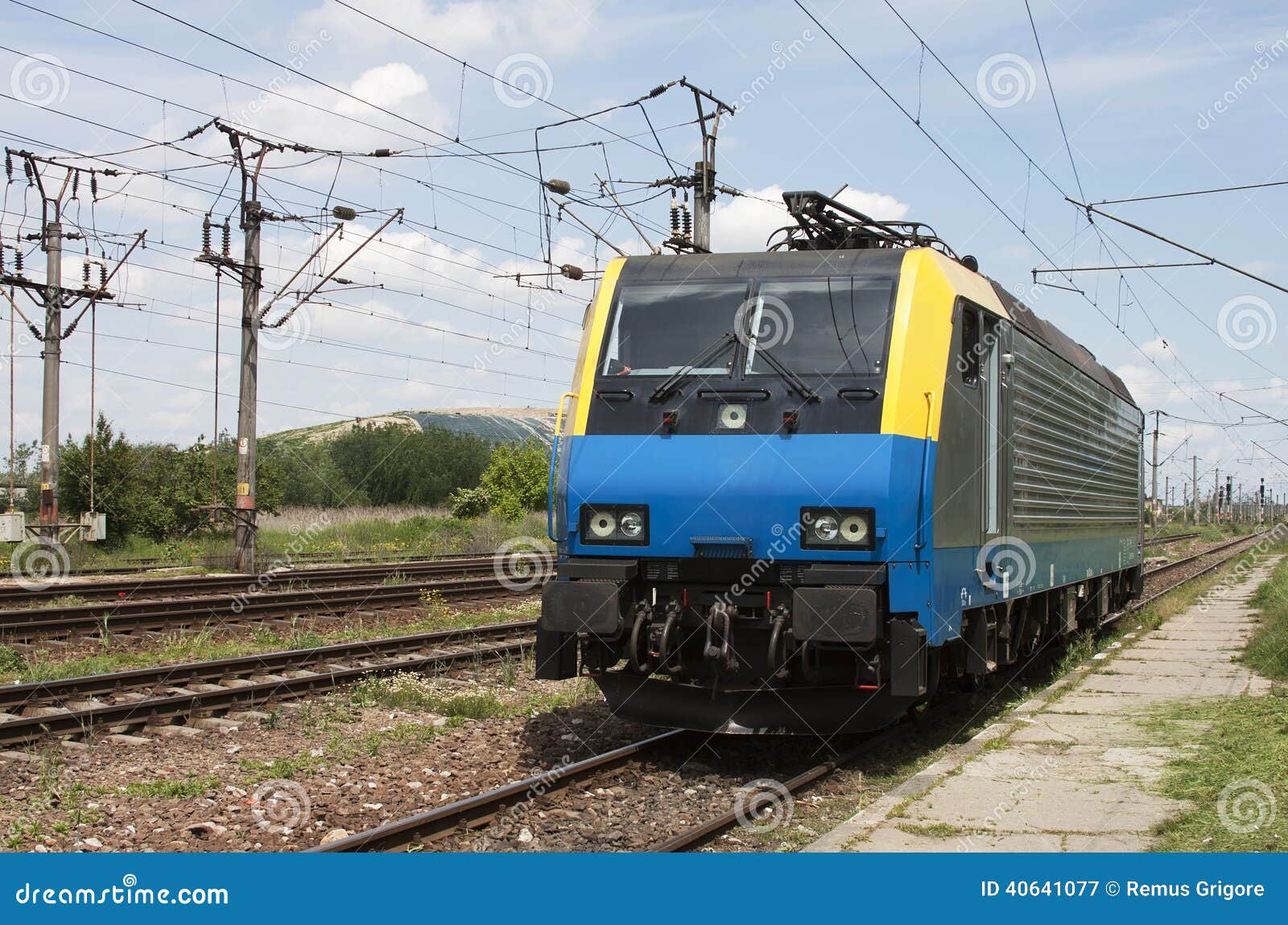 Electric locomotive stock image. Image of railroad, platform - 40641077