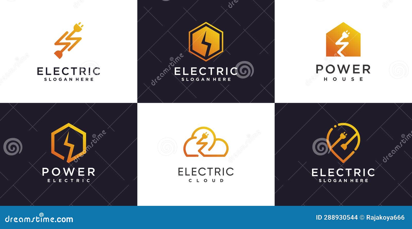 Electric Logo Collection with Creative Element Concept Premium Vector ...