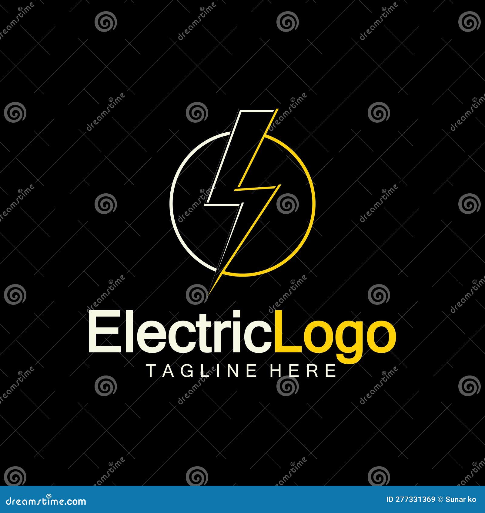 Electric Logo Design Template,isolated on Black Background Stock Vector ...