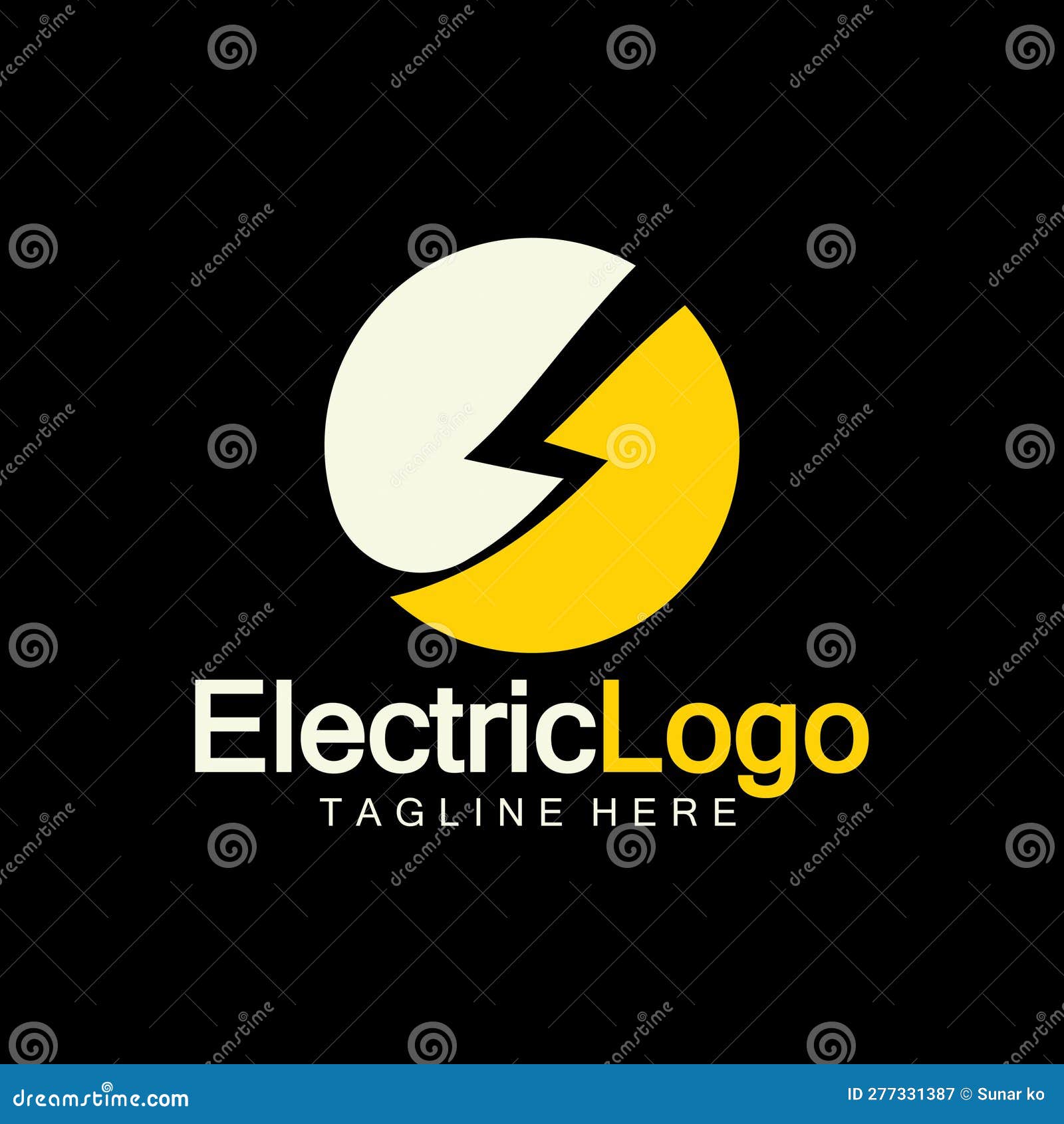 Electric Logo Design Template,isolated on Black Background Stock Vector ...