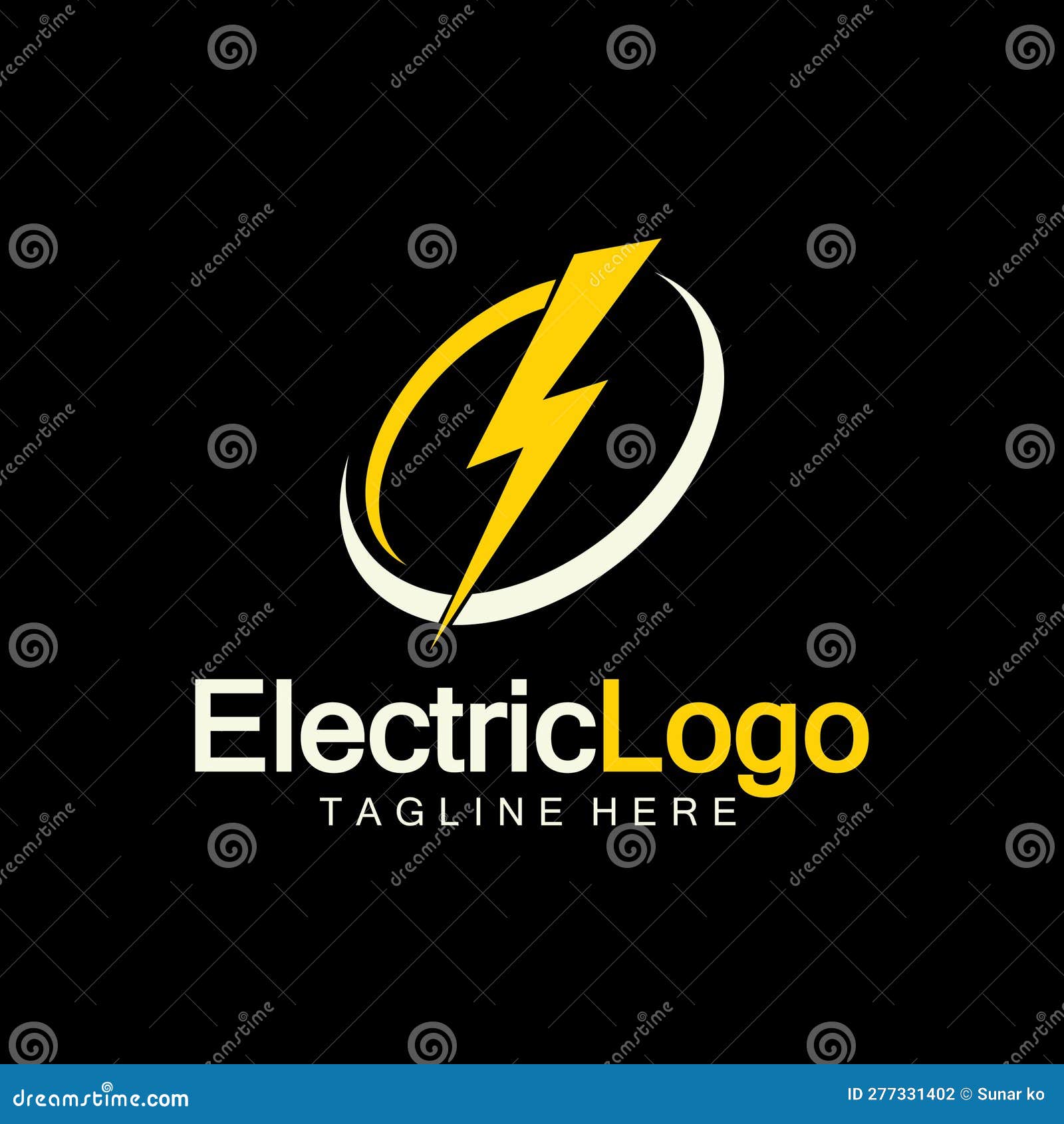 Electric Logo Design Template,isolated on Black Background Stock Vector ...