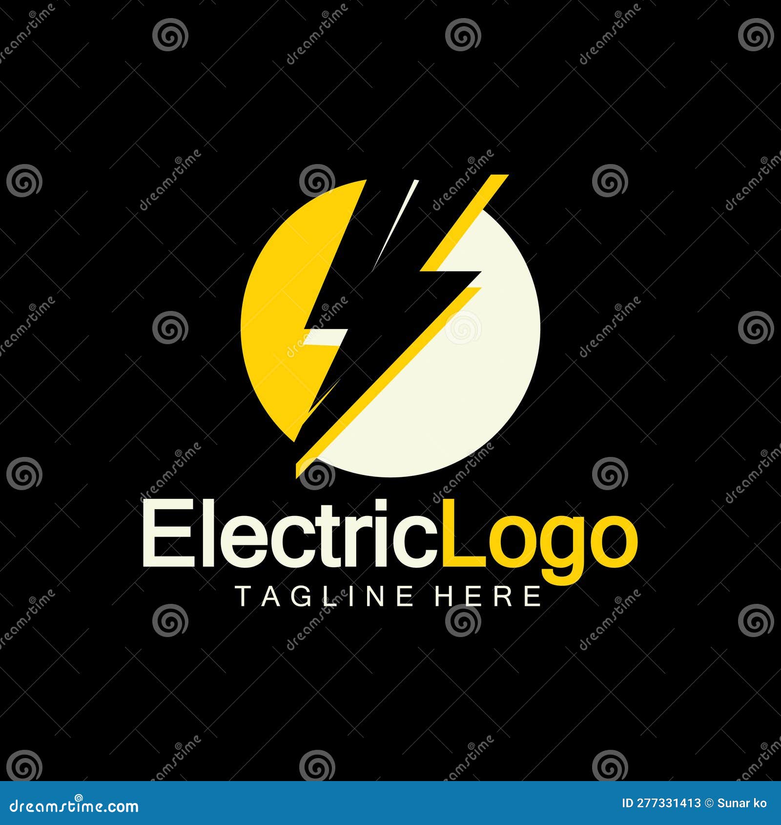 Electric Logo Design Template,isolated on Black Background Stock Vector ...