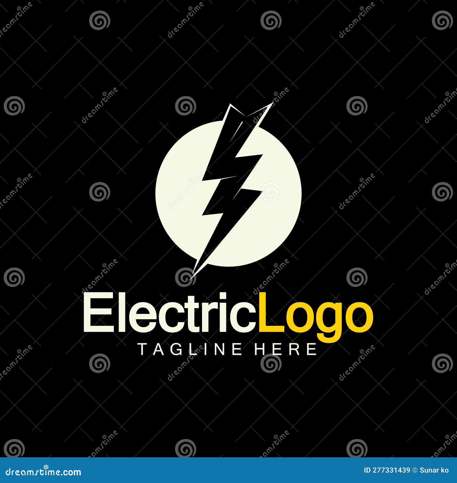 Electric Logo Design Template,isolated on Black Background Stock Vector ...
