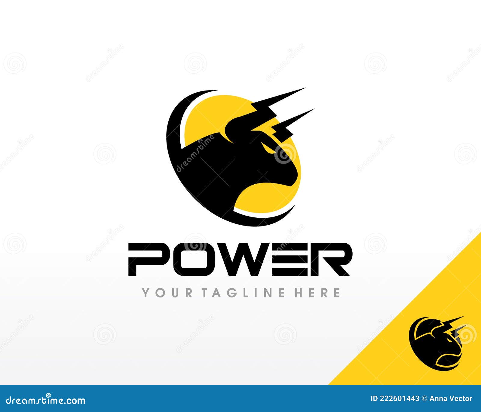 Bull Electric Logo. Electrical Power Logo Design Vector Stock Vector ...