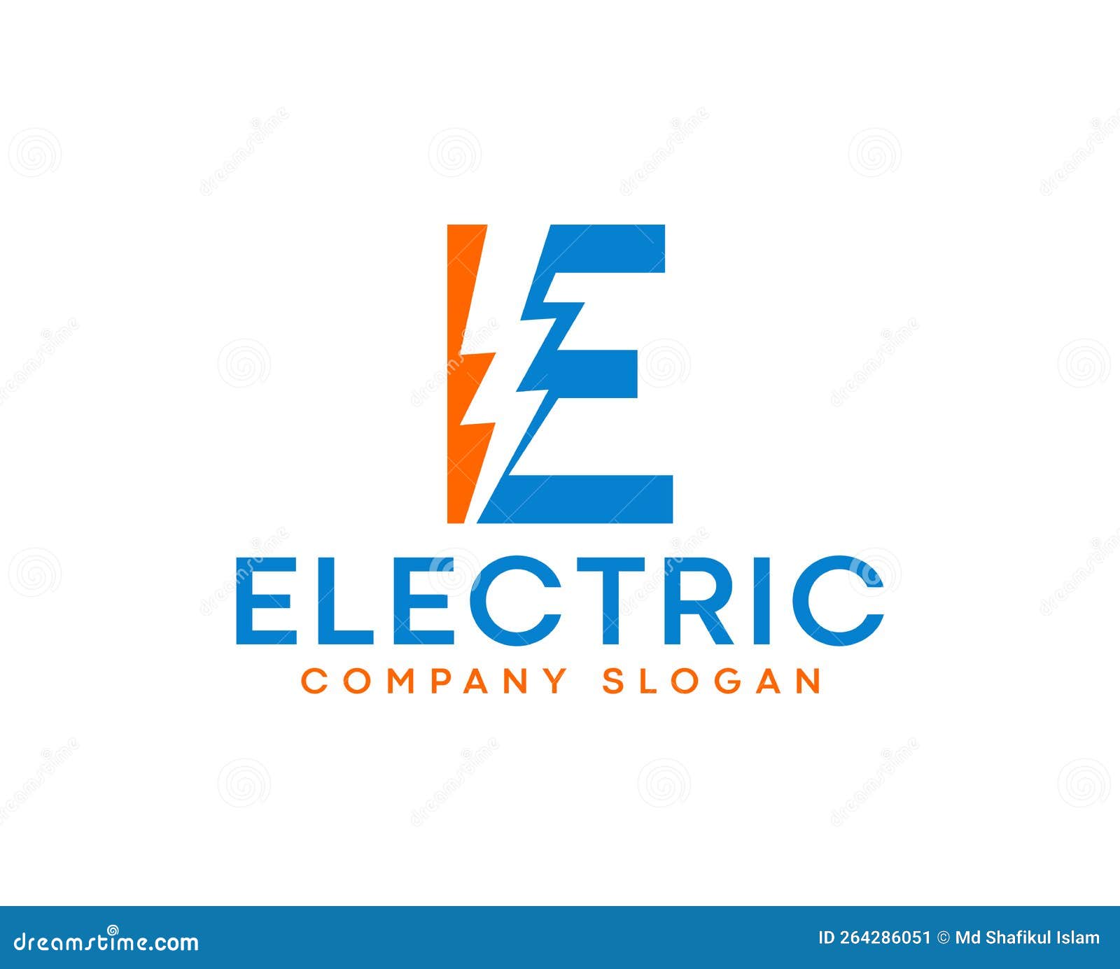 Letter E Lightning Electric Logo with Lighting Bolt Stock Illustration ...