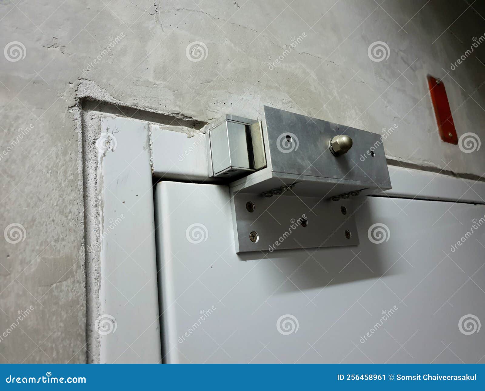 Electric Magnetic Door Lock System Stock Image - Image of frame, device ...