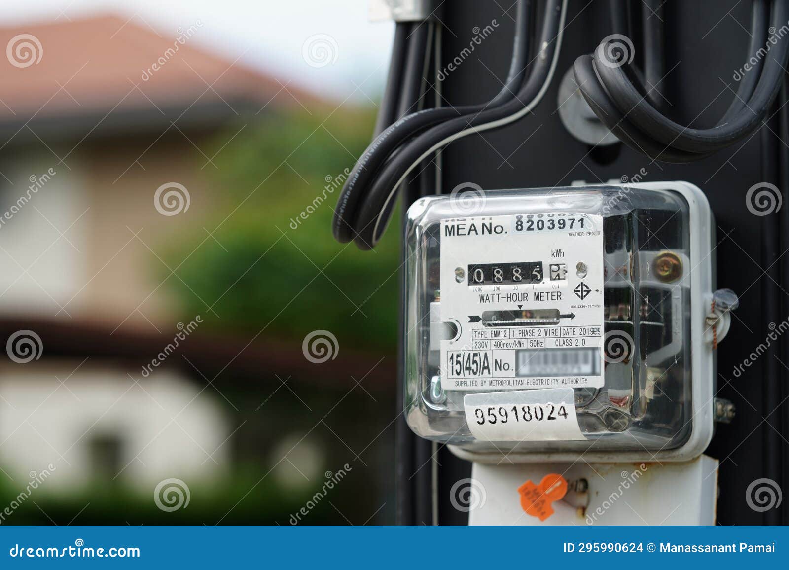 Electric Measuring Power Meter for Energy Cost at Home and Office Stock ...