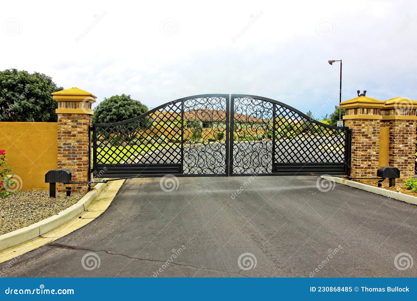 Electric Exit Sign On Brick Concrete Wall At Night Stock Photo ...