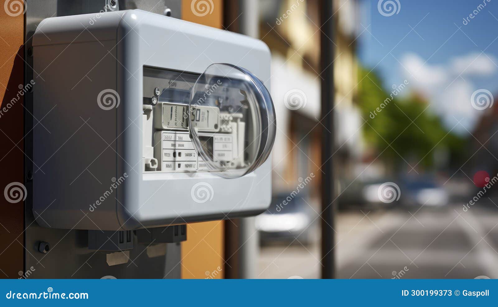 Electric Meter on Building Facade with Blurred Background. Generative ...