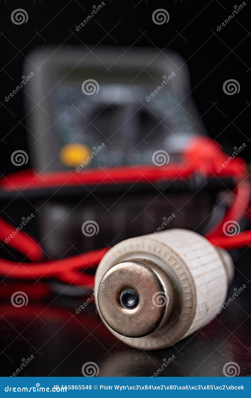 Electric Meter and Ceramic Fuse. a Device for Measuring Electric ...