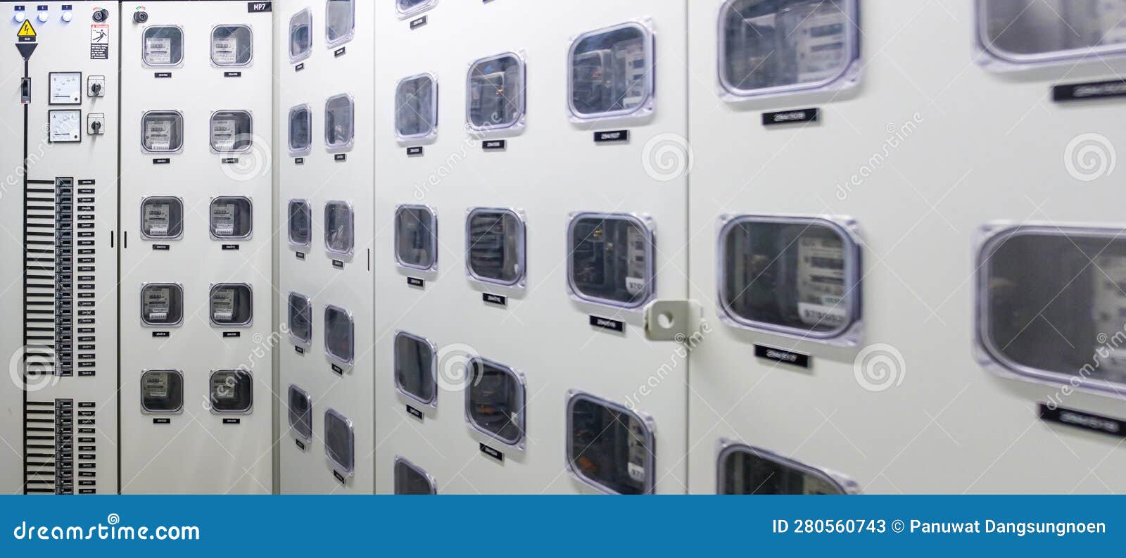 Electric Meter Control Room in Building, Electrical Meter Measurement ...