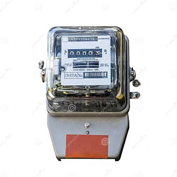 Electric Meter Front View Isolated on White Stock Image - Image of ...