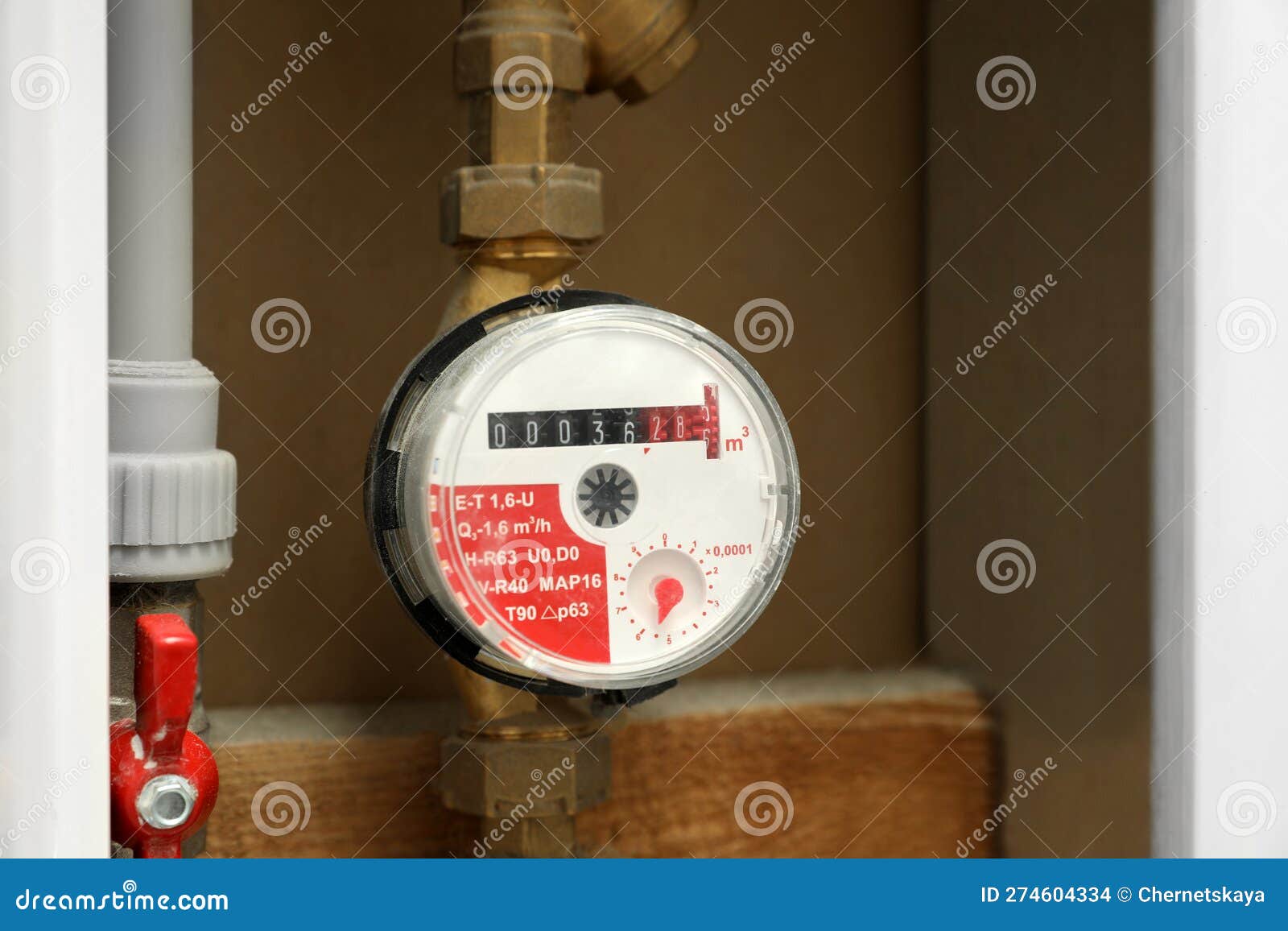 Electric Meter in Fuse Box, Space for Text. Water Measuring Device ...
