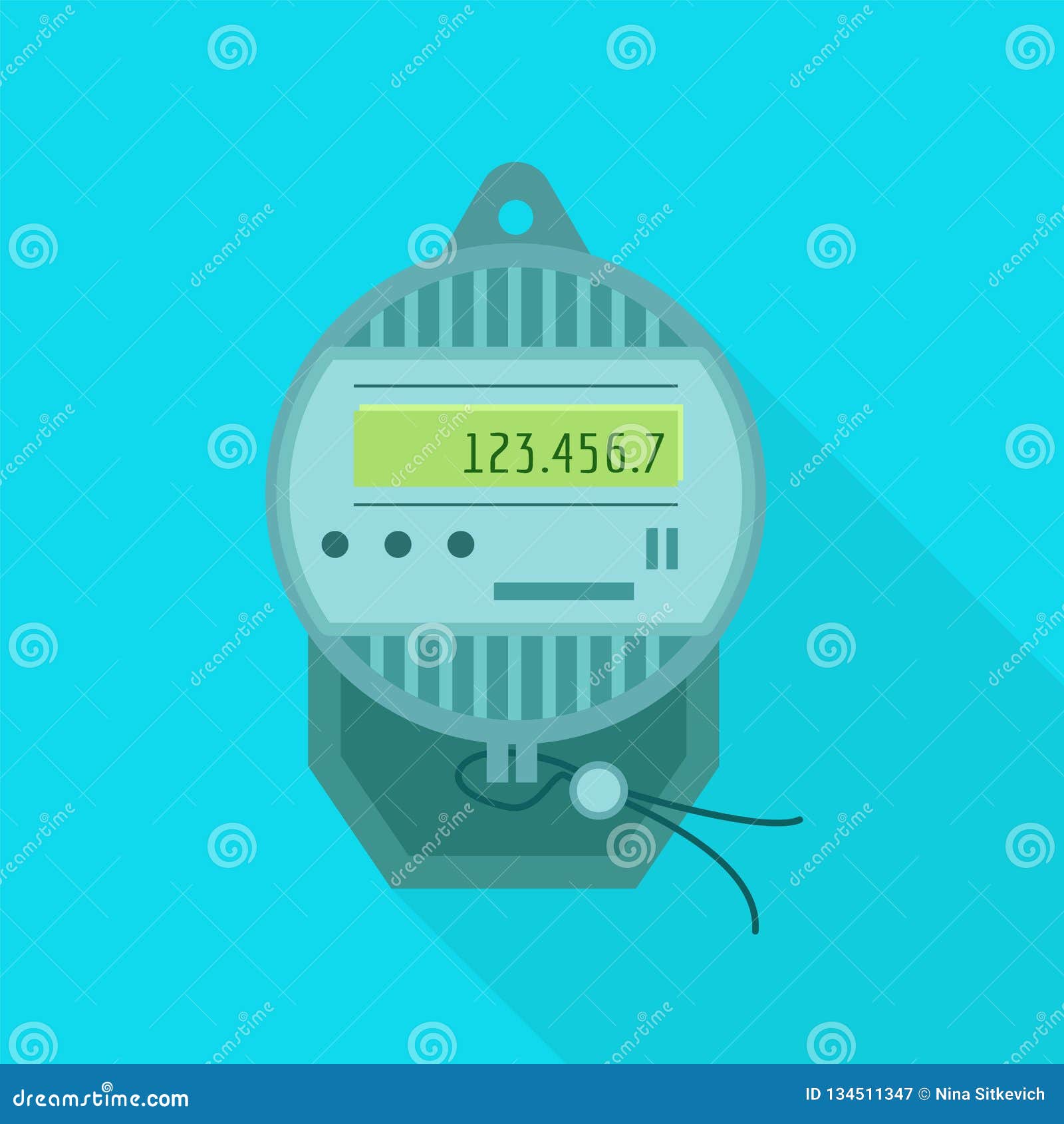 Electric Meter Icon, Flat Style Stock Vector - Illustration of digital ...