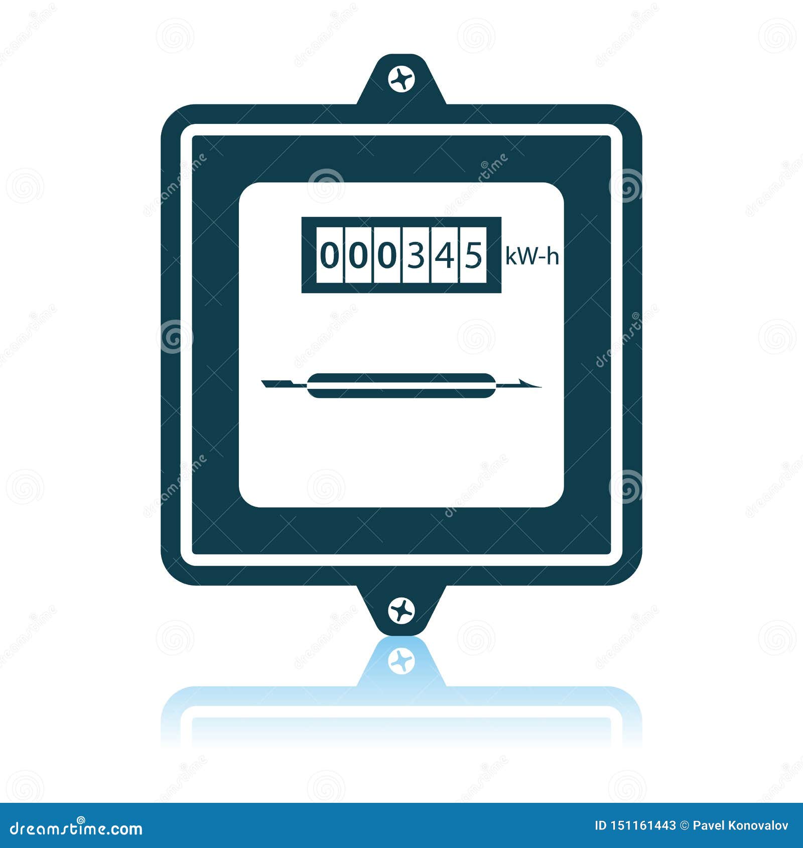 Electric Meter Icon stock vector. Illustration of kilowatt - 151161443