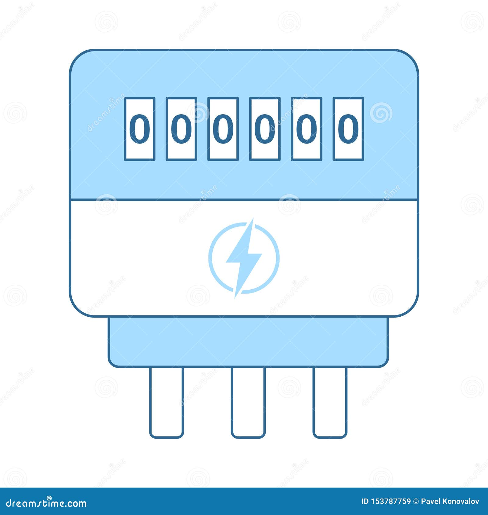 Electric Meter Icon stock vector. Illustration of power - 153787759