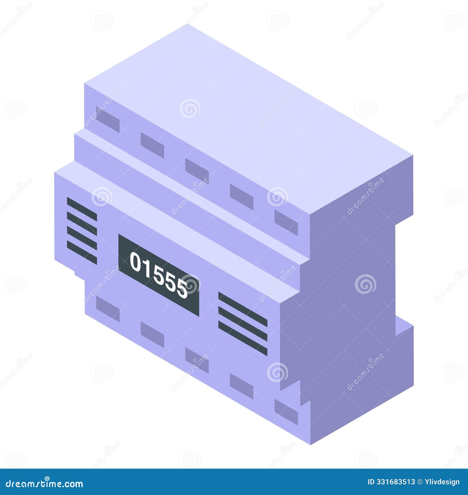 Electric Meter Measuring Power Consumption in Isometric View Stock ...