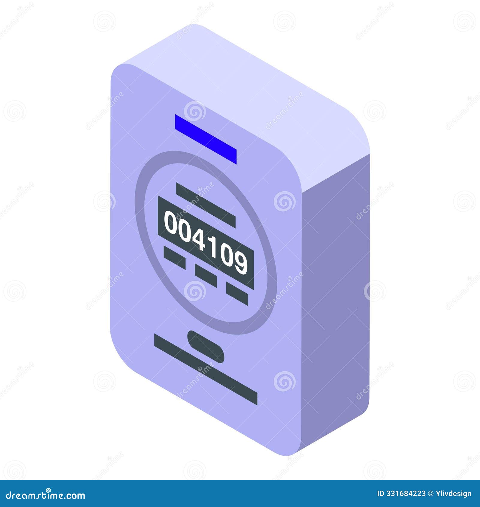 Electric Meter Showing Consumption Data Isometric View Stock Vector ...