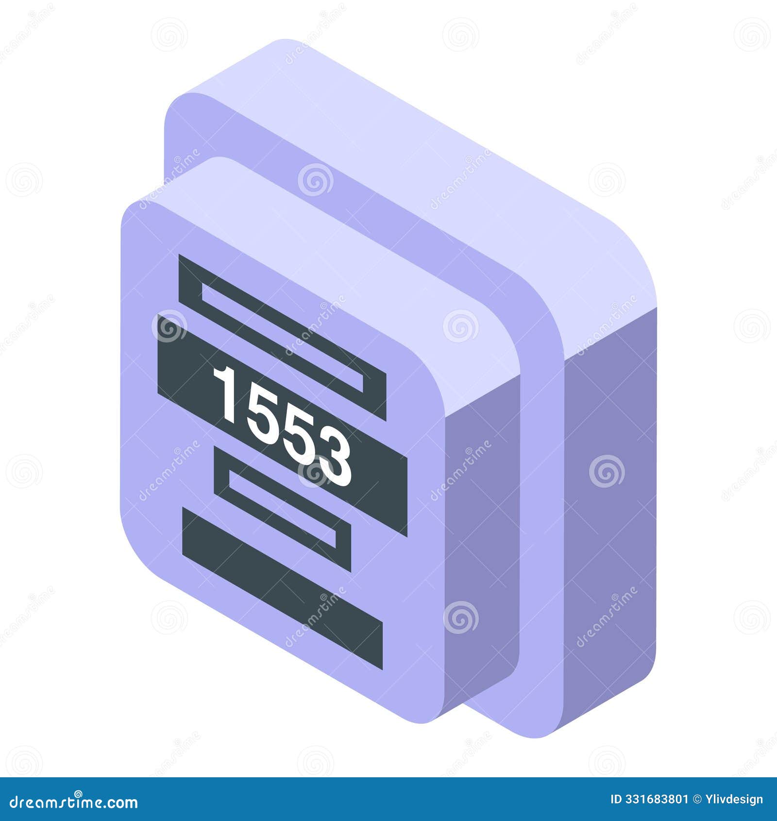 Electric Meter Showing Power Consumption Data Isometric View Stock ...