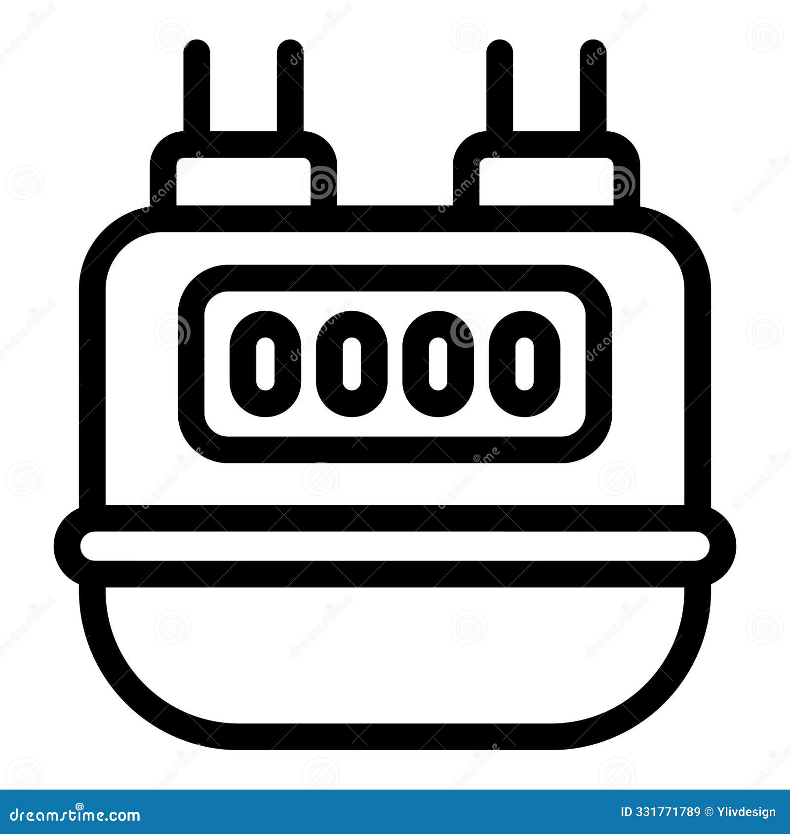 Electric Meter Showing Zero Consumption Icon Vector Outline Stock ...