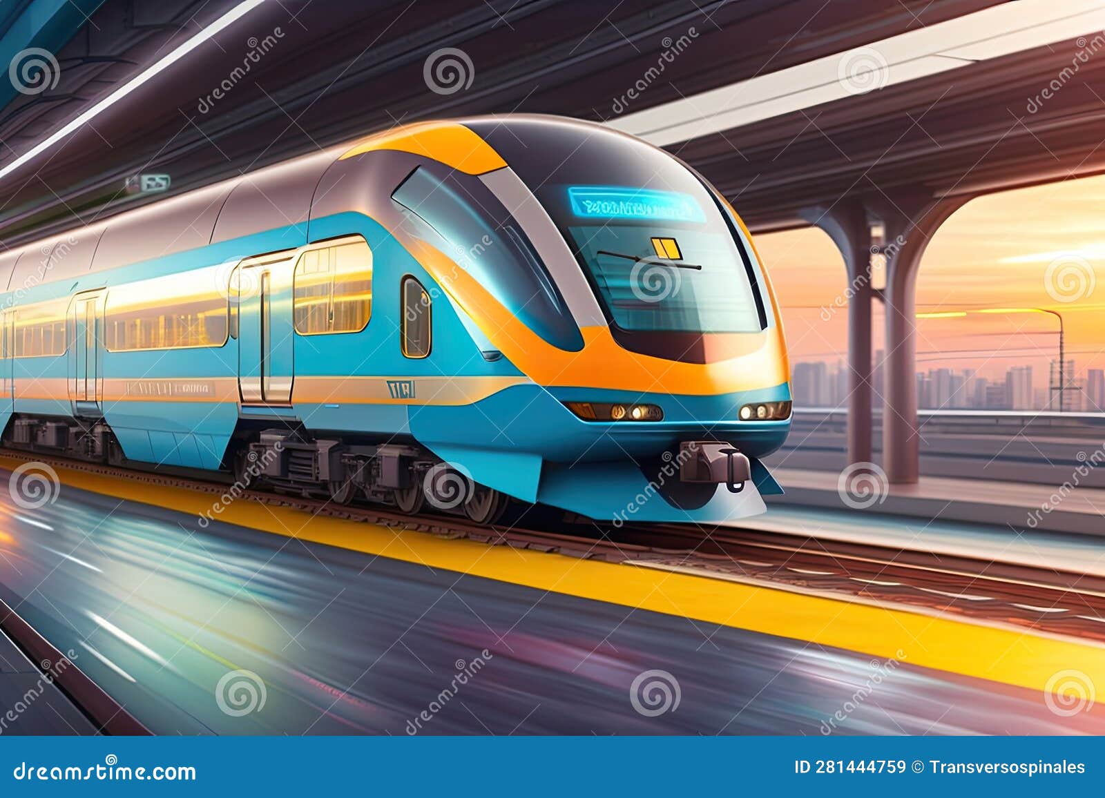 Electric Metro Subway Train Illustration Stock Illustration ...