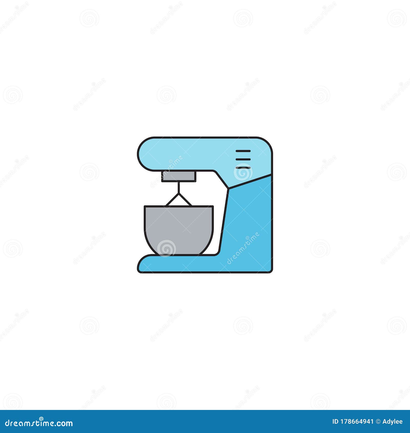 Electric Mixer Vector Icon Symbol Isolated on White Background Stock ...