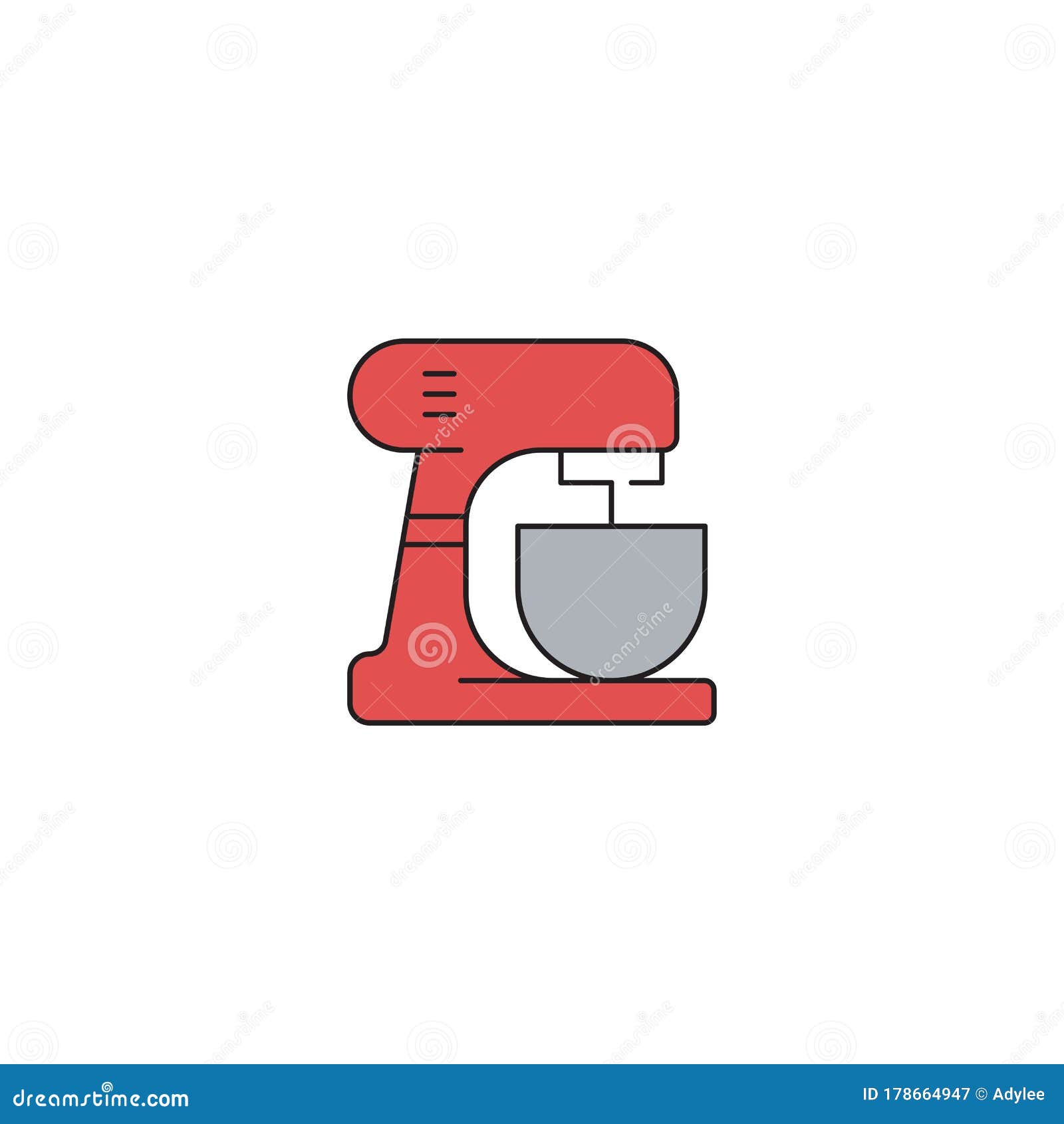 Electric Mixer Vector Icon Symbol Isolated on White Background Stock ...