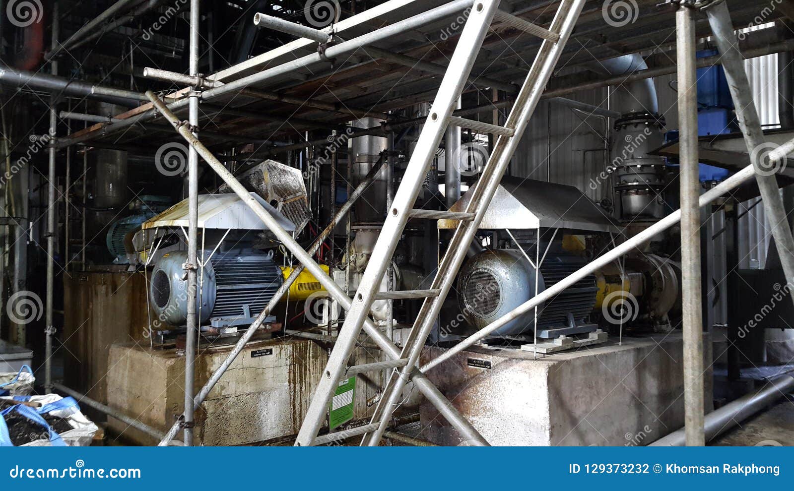 Electric Motor on Baseplate in Pulp Industial Stock Photo - Image of ...