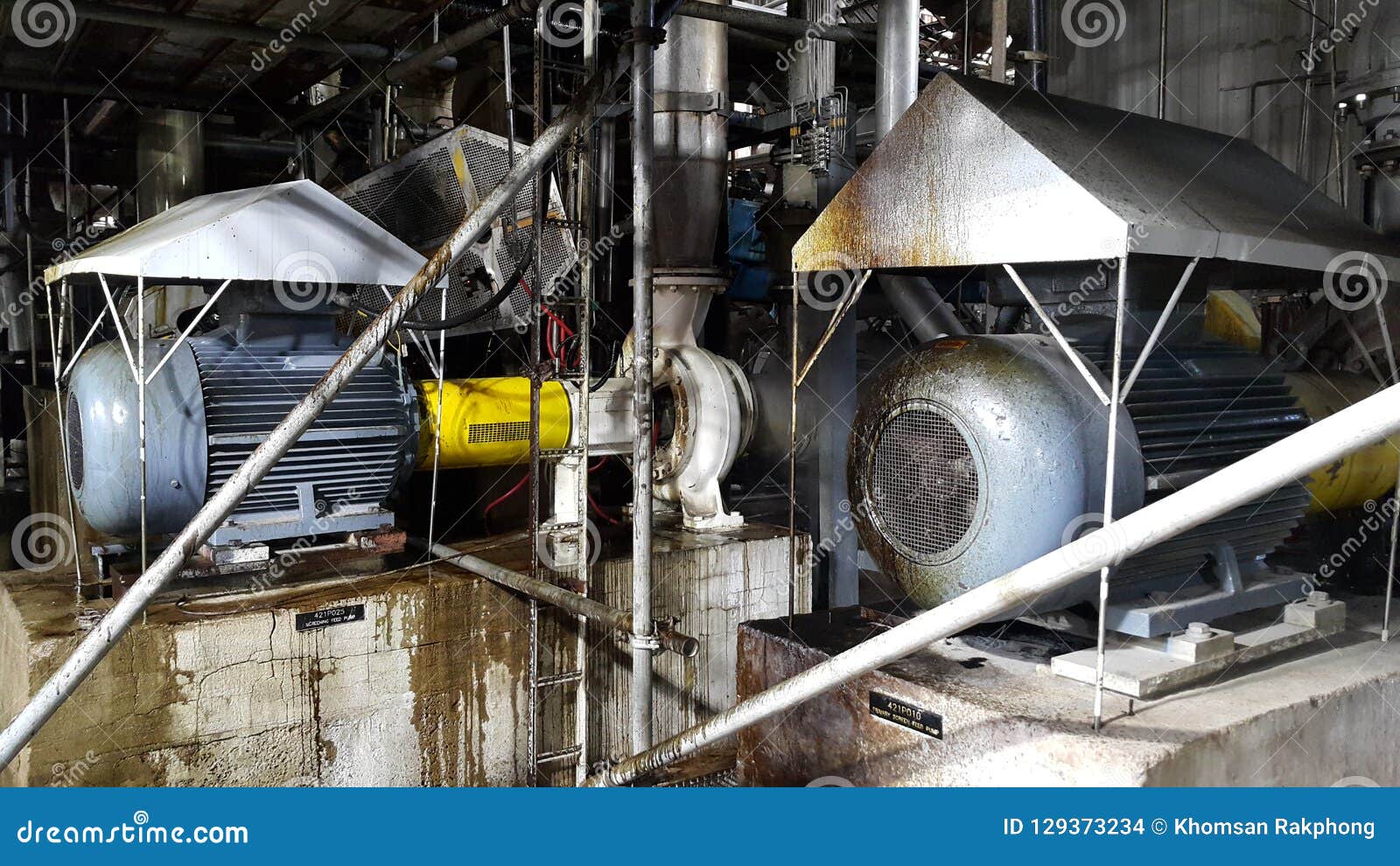 Electric Motor on Baseplate in Pulp Industial Stock Photo - Image of ...